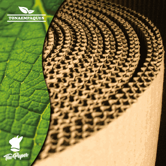 Carton Corrugado/ Single Face rollo 125 cm de ancho x 10 metros de ...